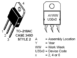 MUR3020PT: 200 V, 30 A Ultrafast Rectifier