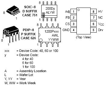PWM Controller, Fixed Frequency, Flyback, Current Mode | NCP1200